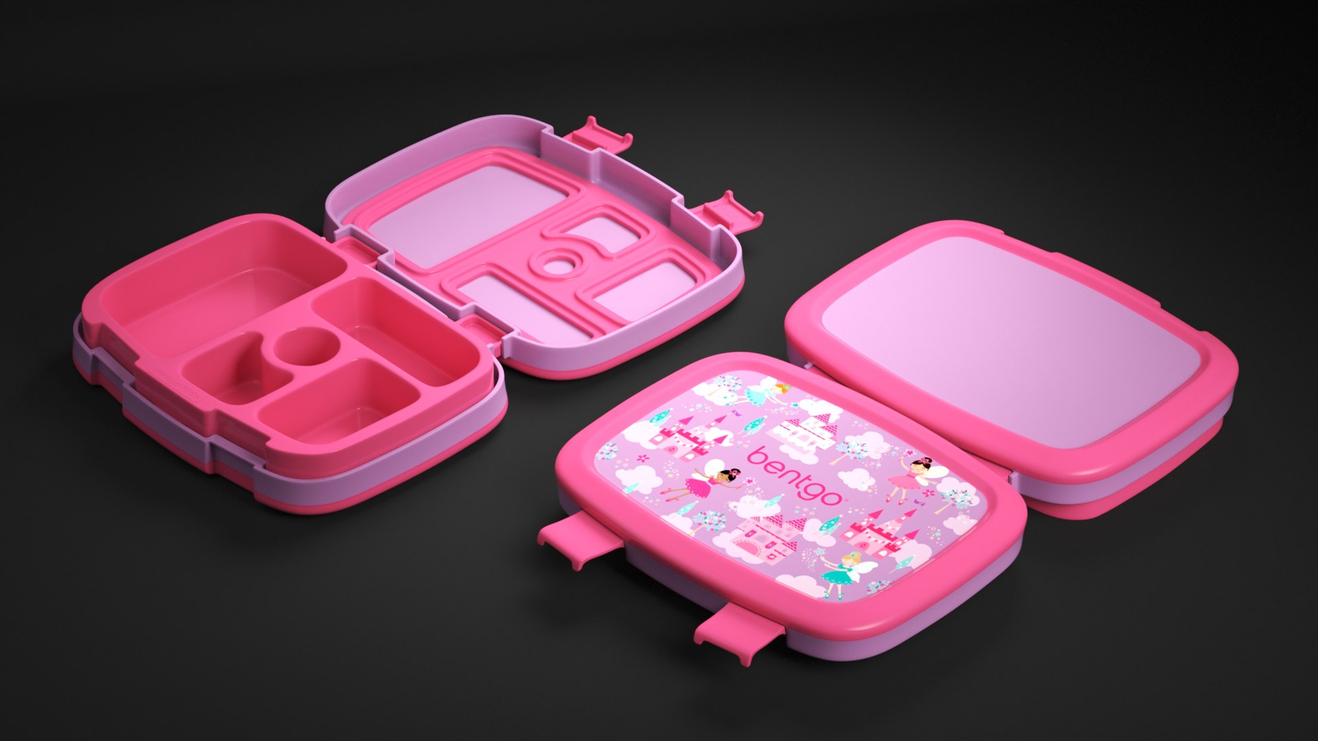 Lunch Box Bentgo Kids Open Pink 3D model - TurboSquid 2150153