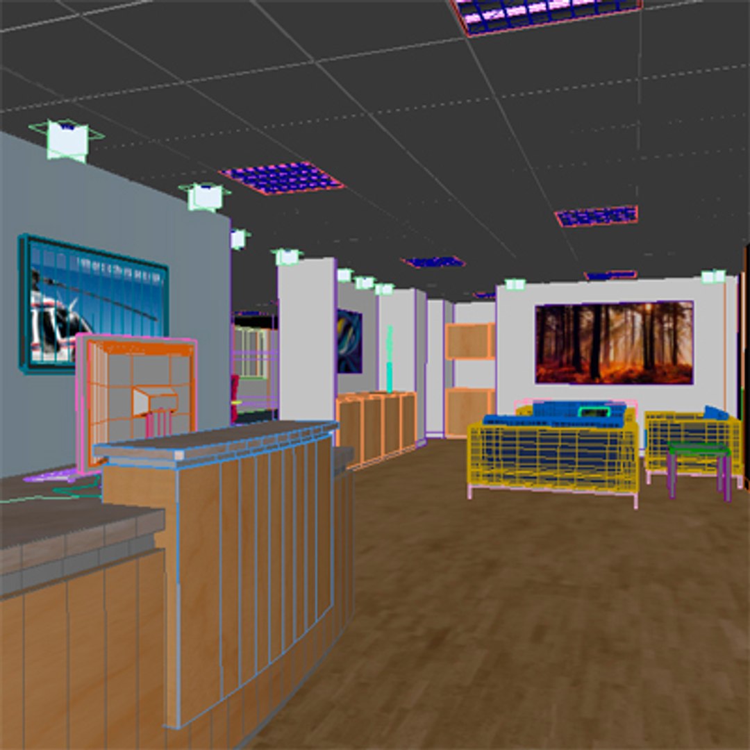 Office Reception 3d Model