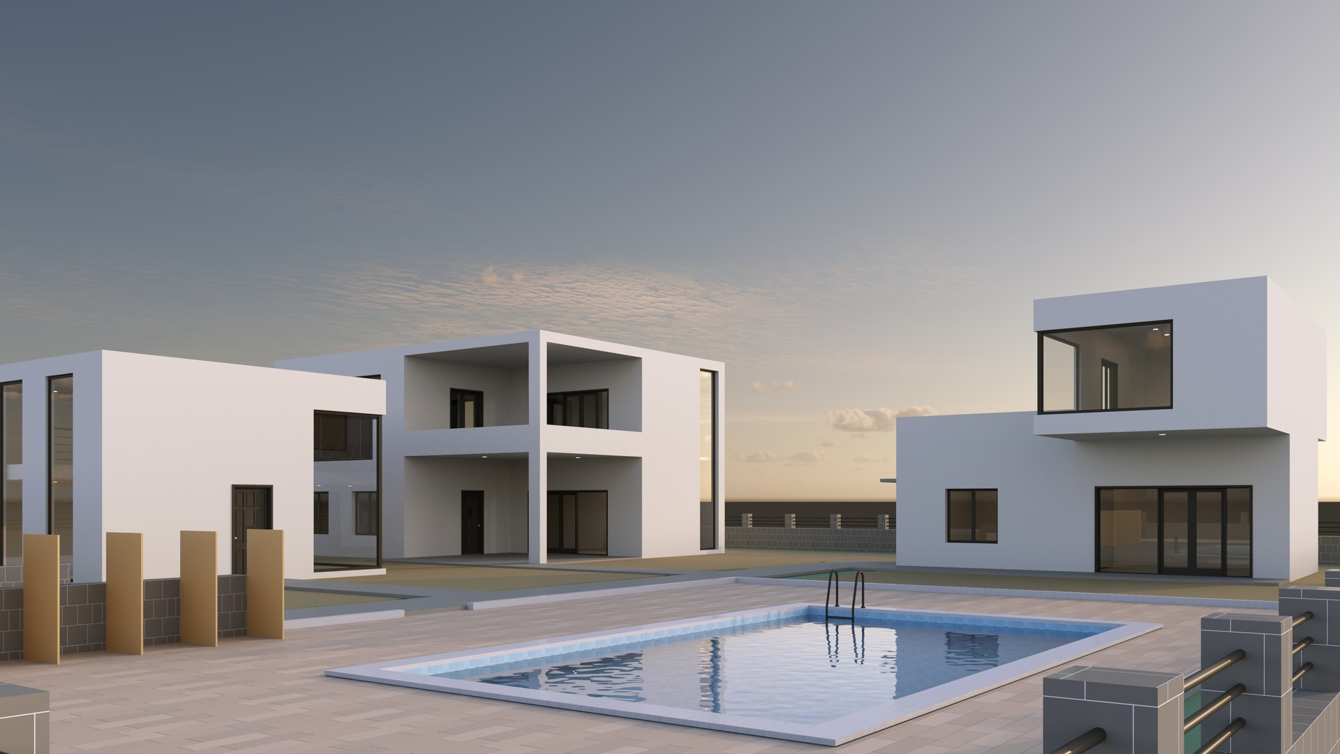 The Three Villas 3D model - TurboSquid 2044003