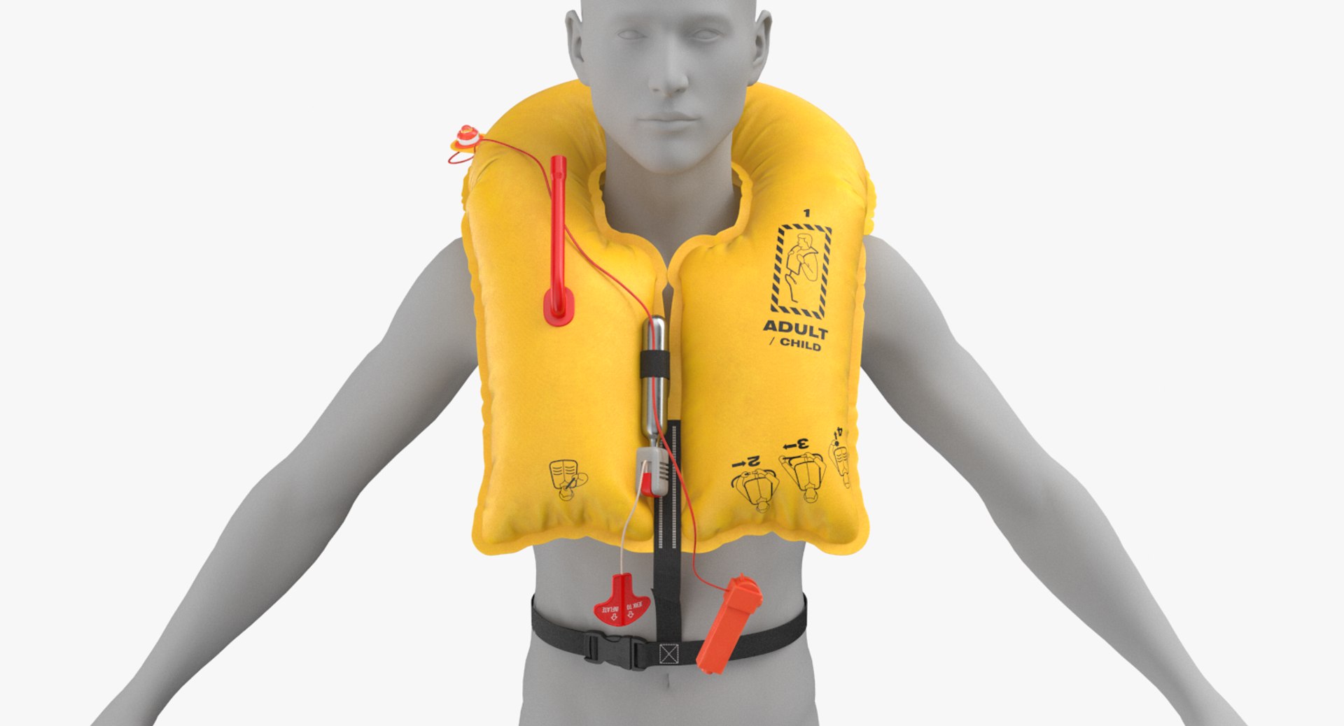 Aircraft life jacket clear 3D model - TurboSquid 1374302