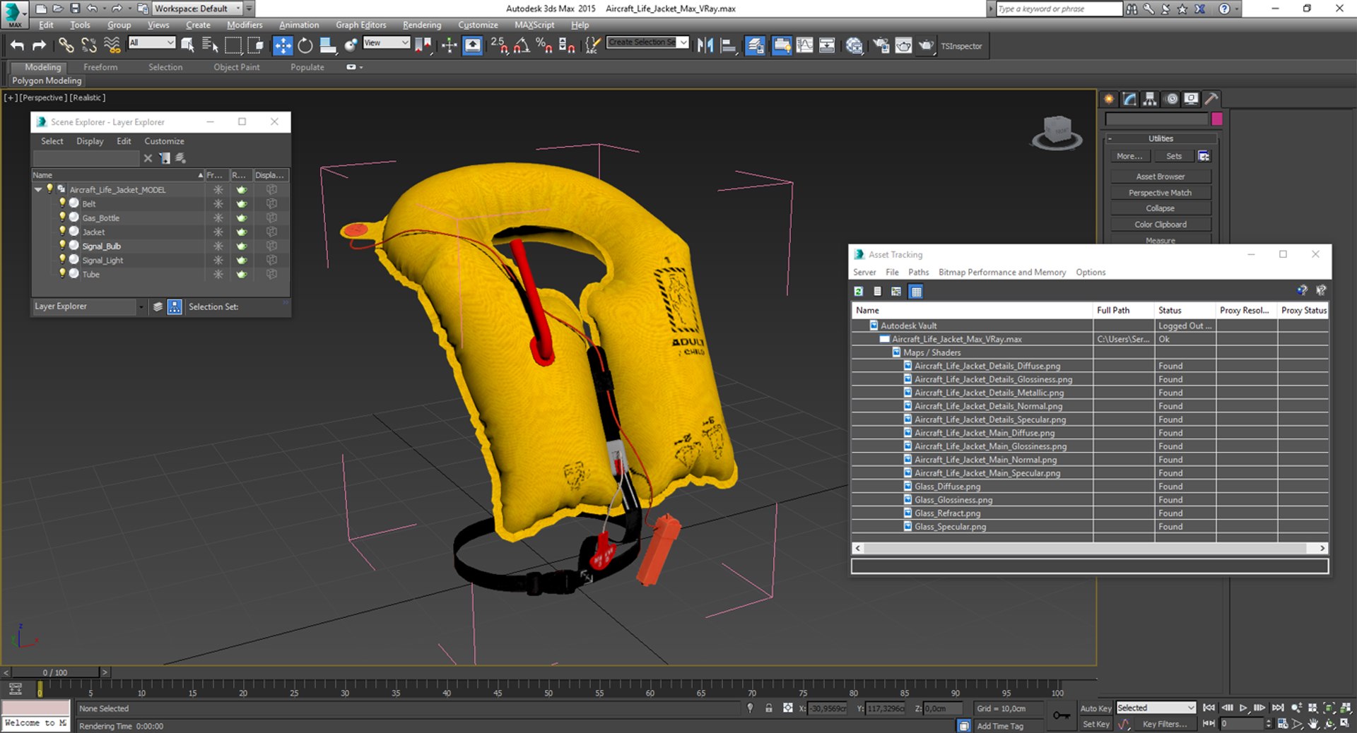 Aircraft life jacket clear 3D model - TurboSquid 1374302