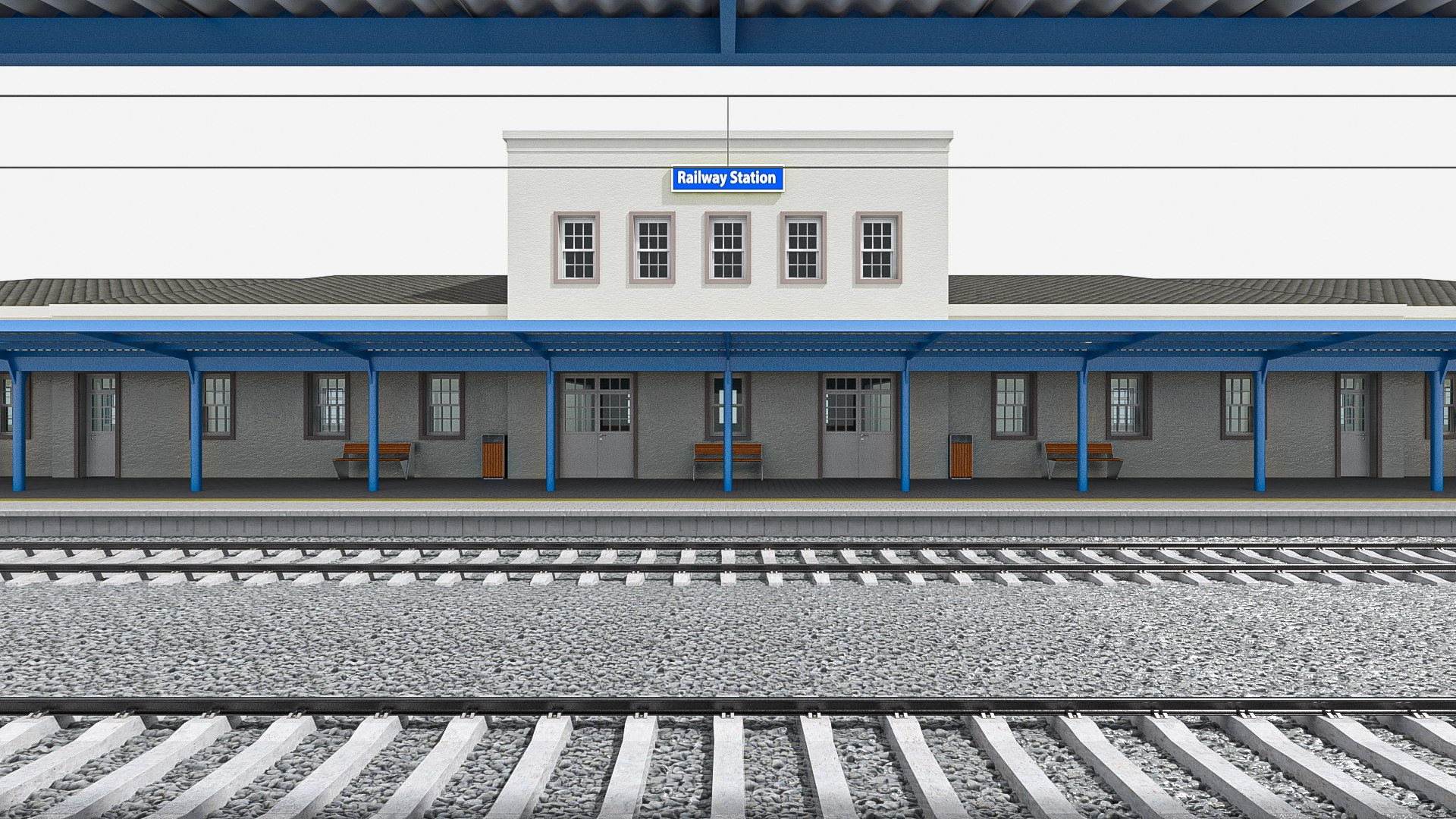 3D Railway station - TurboSquid 1954082