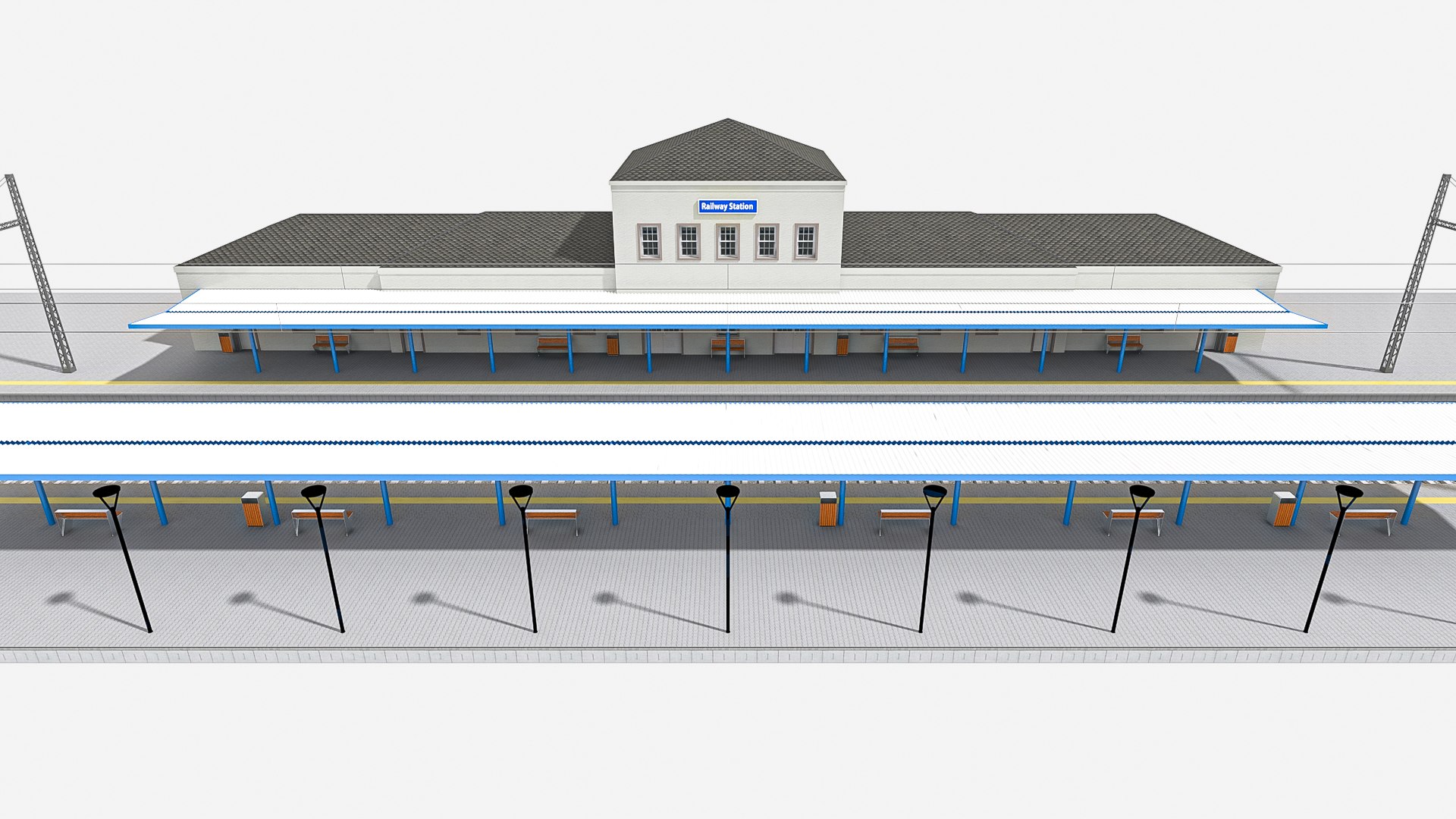 3D Railway station - TurboSquid 1954082