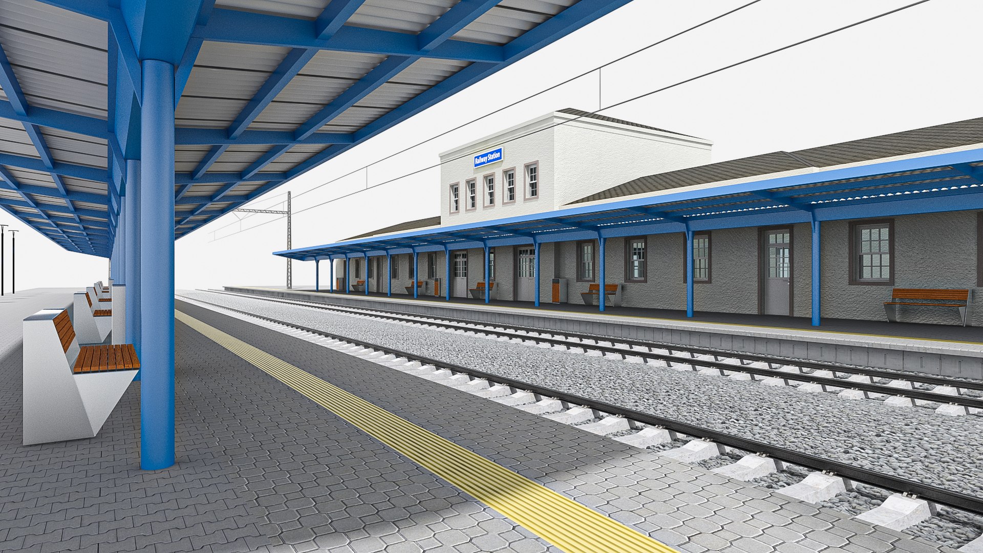 3D Railway station - TurboSquid 1954082
