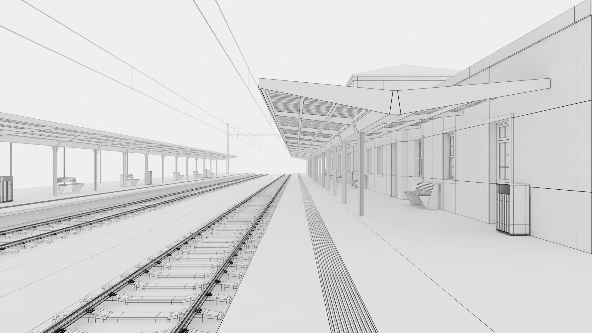 3D Railway station - TurboSquid 1954082