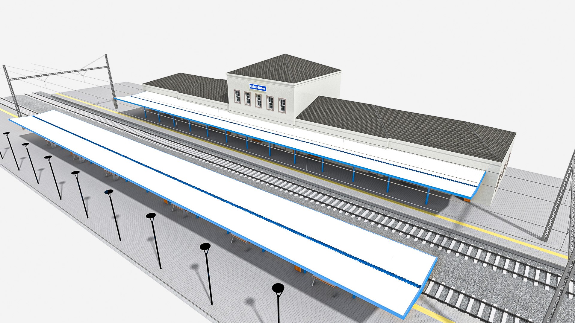 3D Railway station - TurboSquid 1954082