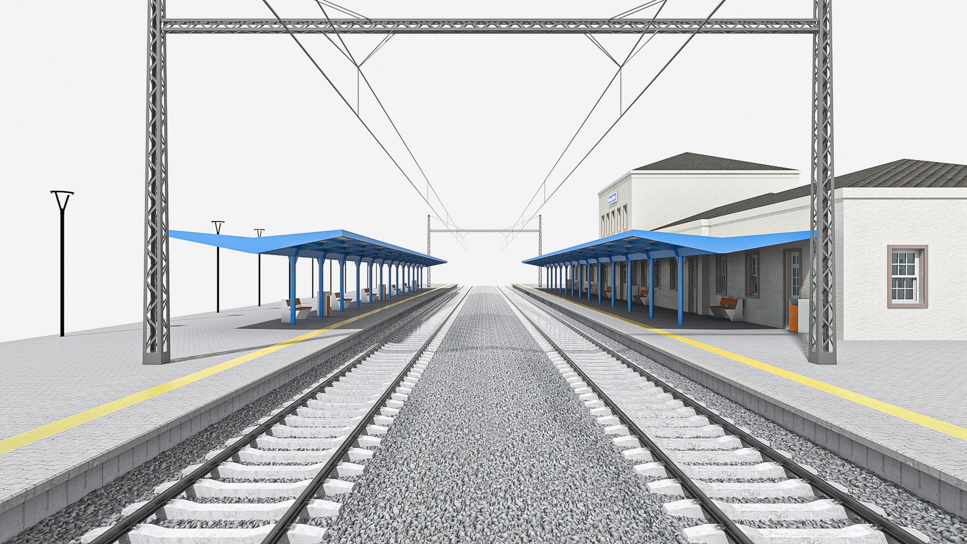 3D Railway station - TurboSquid 1954082