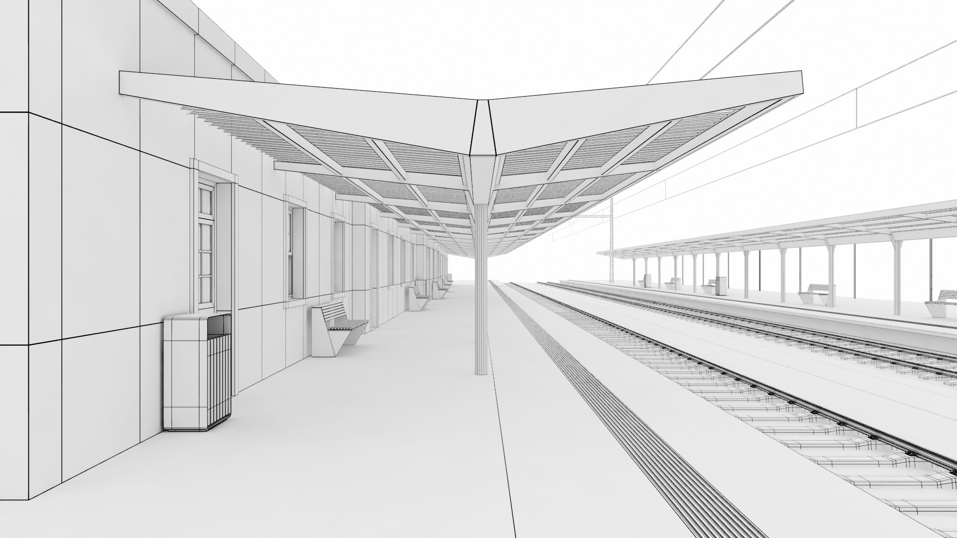 3D Railway station - TurboSquid 1954082
