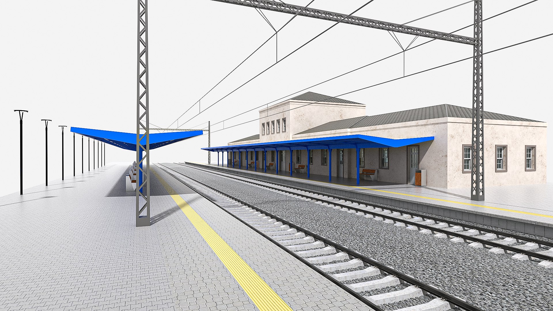 Railway station 3D 모델 - TurboSquid 1954082