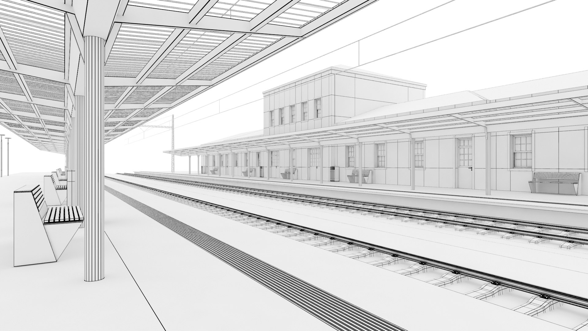 3D Railway station - TurboSquid 1954082