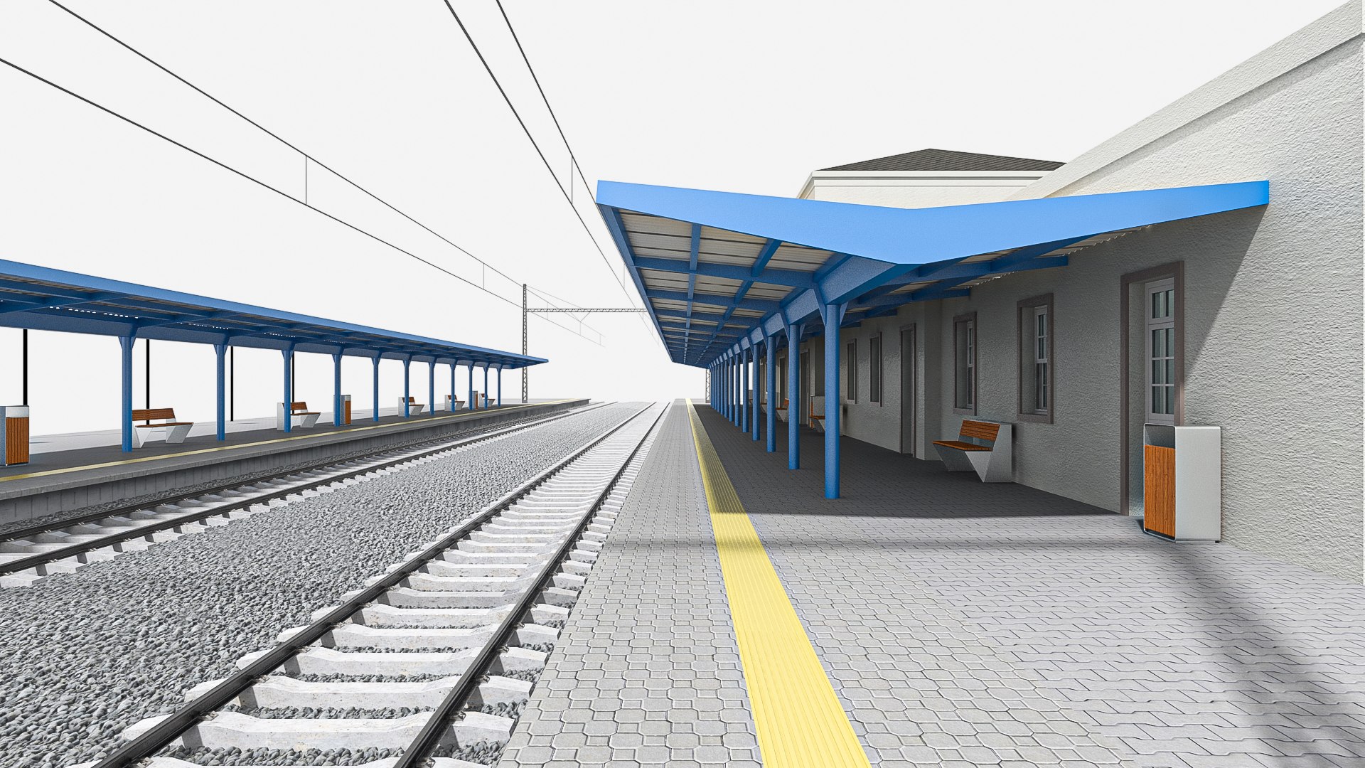3D Railway station - TurboSquid 1954082