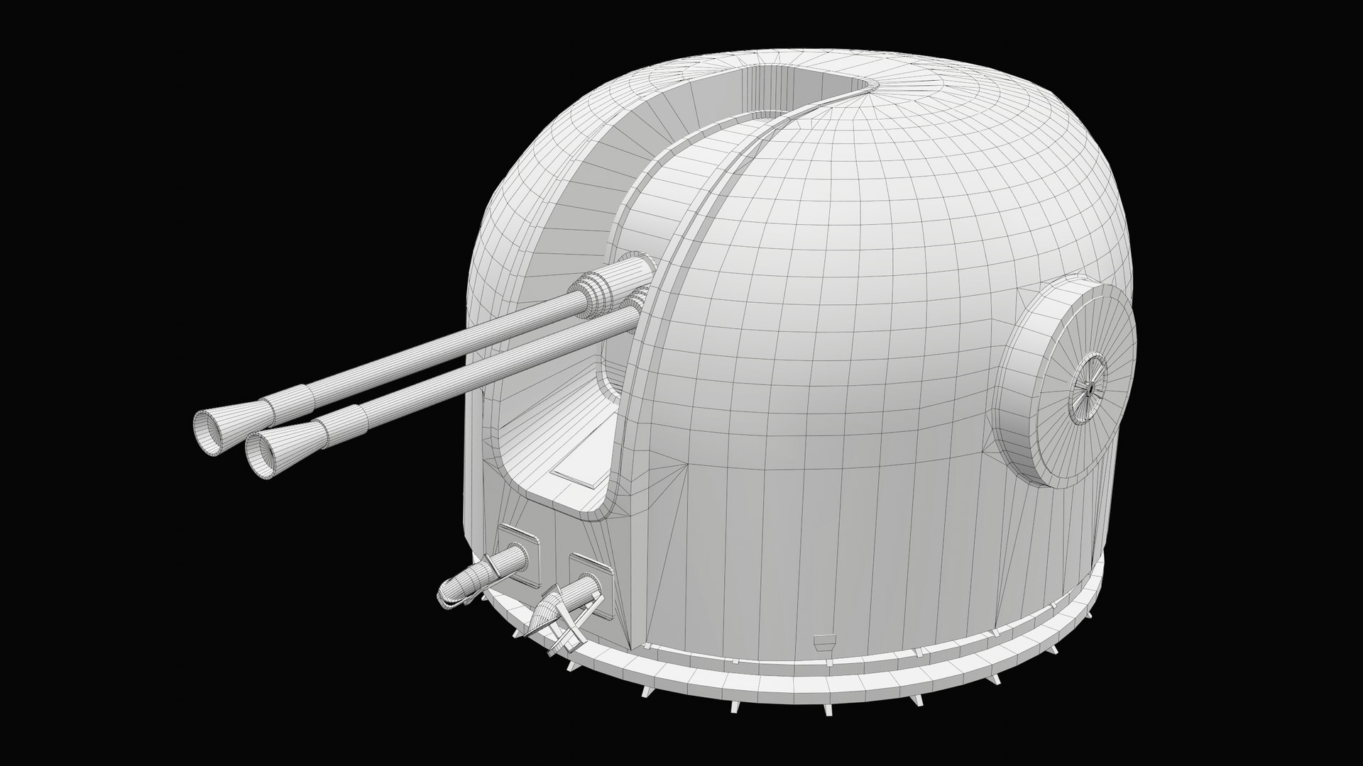 3D Oto Melara Breda 40-70 Naval Gun Model - TurboSquid 2287070