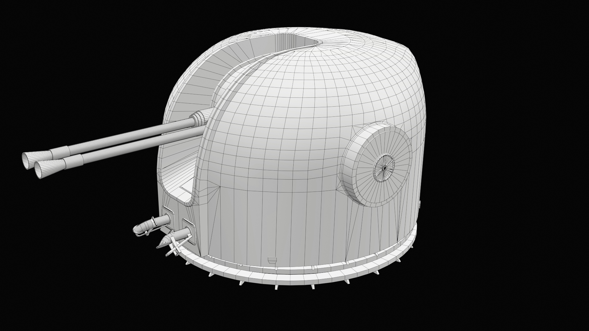 3D Oto Melara Breda 40-70 Naval Gun Model - TurboSquid 2287070