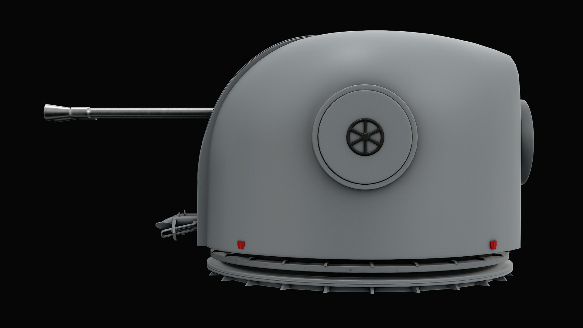 3D Oto Melara Breda 40-70 Naval Gun Model - TurboSquid 2287070