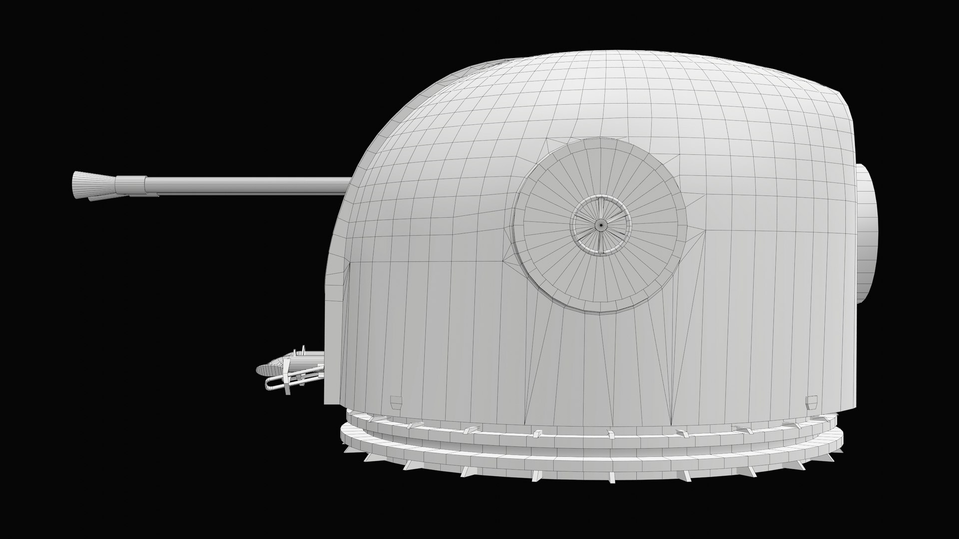3D Oto Melara Breda 40-70 Naval Gun Model - TurboSquid 2287070