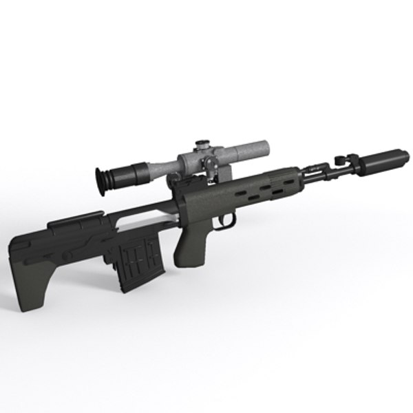 3ds max dragunov svu sniper rifle