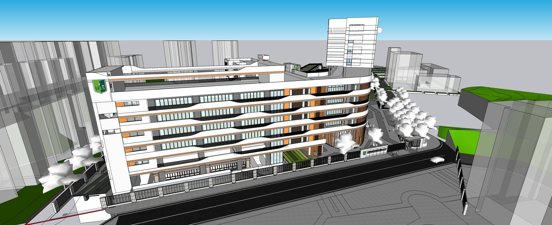 Modern Minimalist Technology School Hospital Building Model 3D Model ...