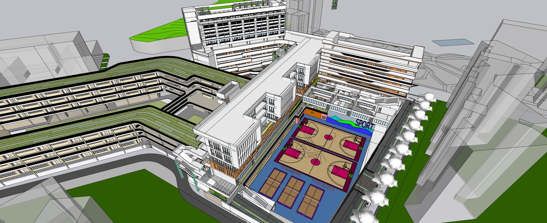 Modern Minimalist Technology School Hospital Building Model 3D Model ...