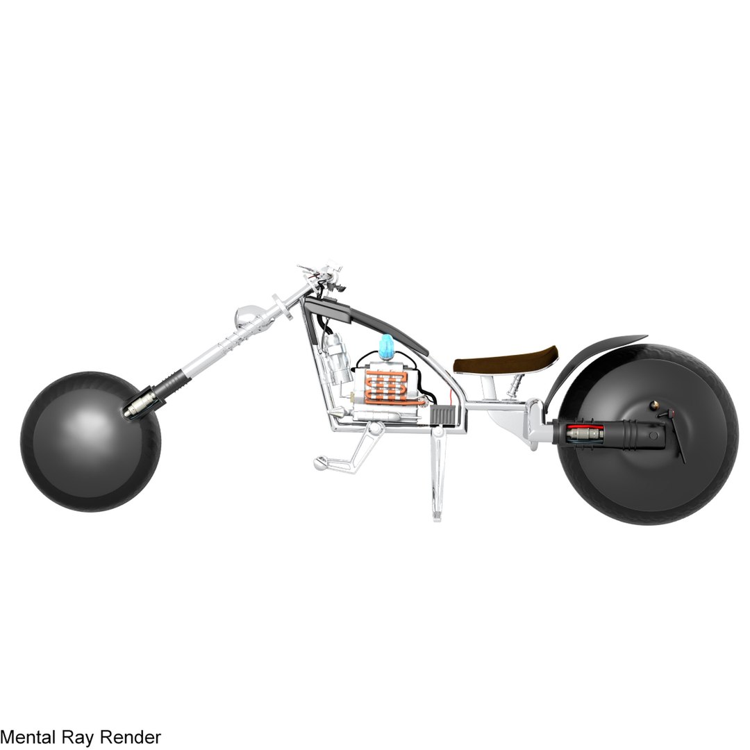 Futuristic Chopper Motorcycle 3d Model