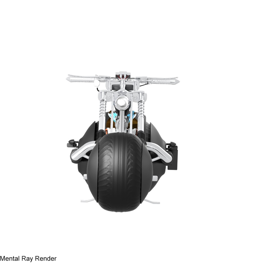 Futuristic Chopper Motorcycle 3d Model