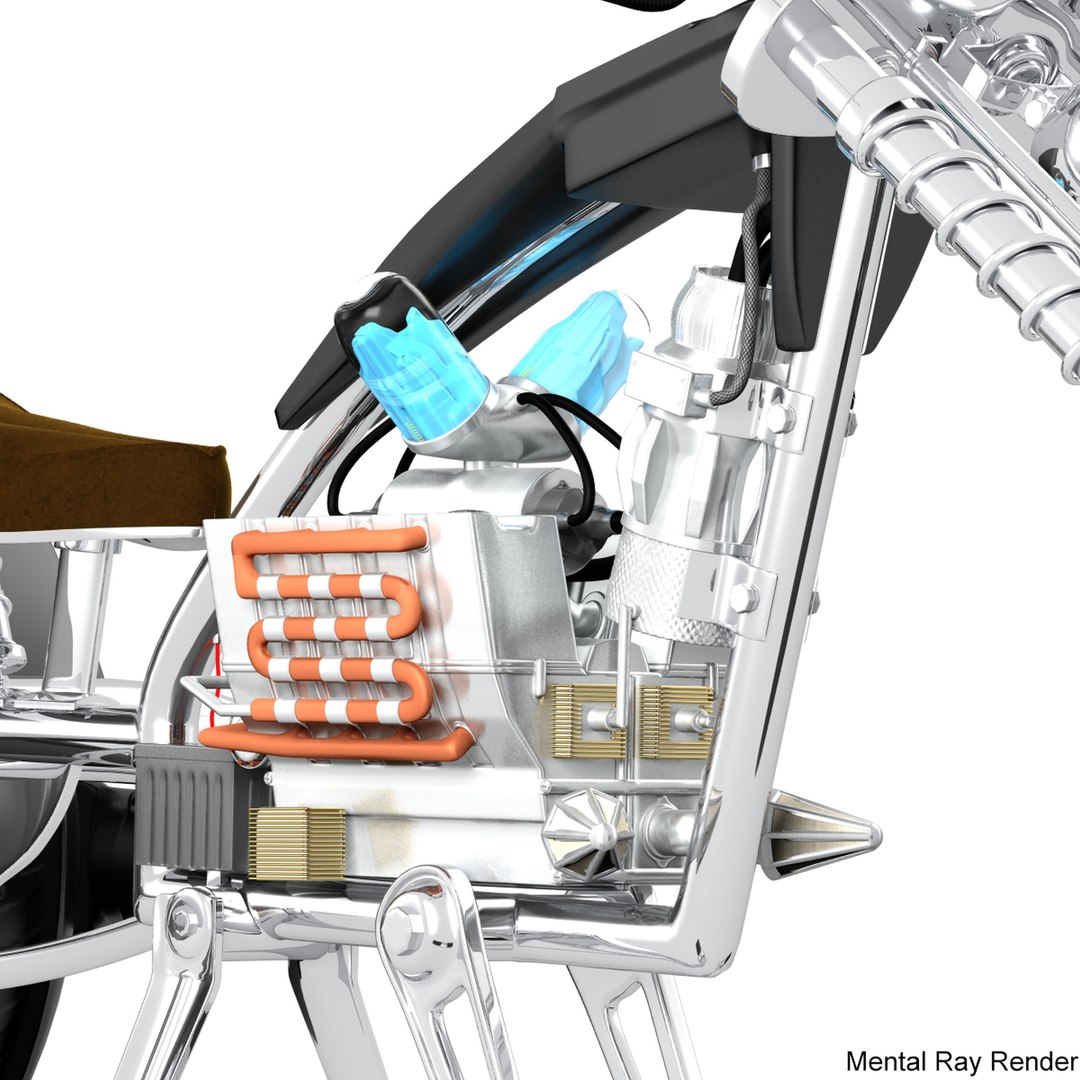 Futuristic Chopper Motorcycle 3d Model