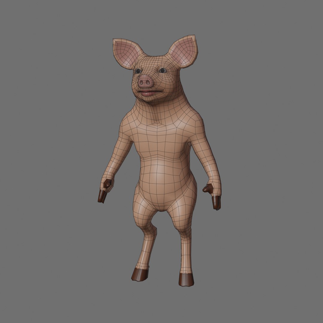 Bacon boy humanoid pig model - TurboSquid 1594379