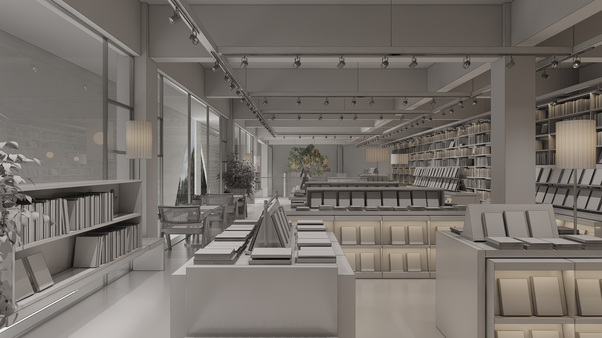 3D Book Store Interior - TurboSquid 2155195