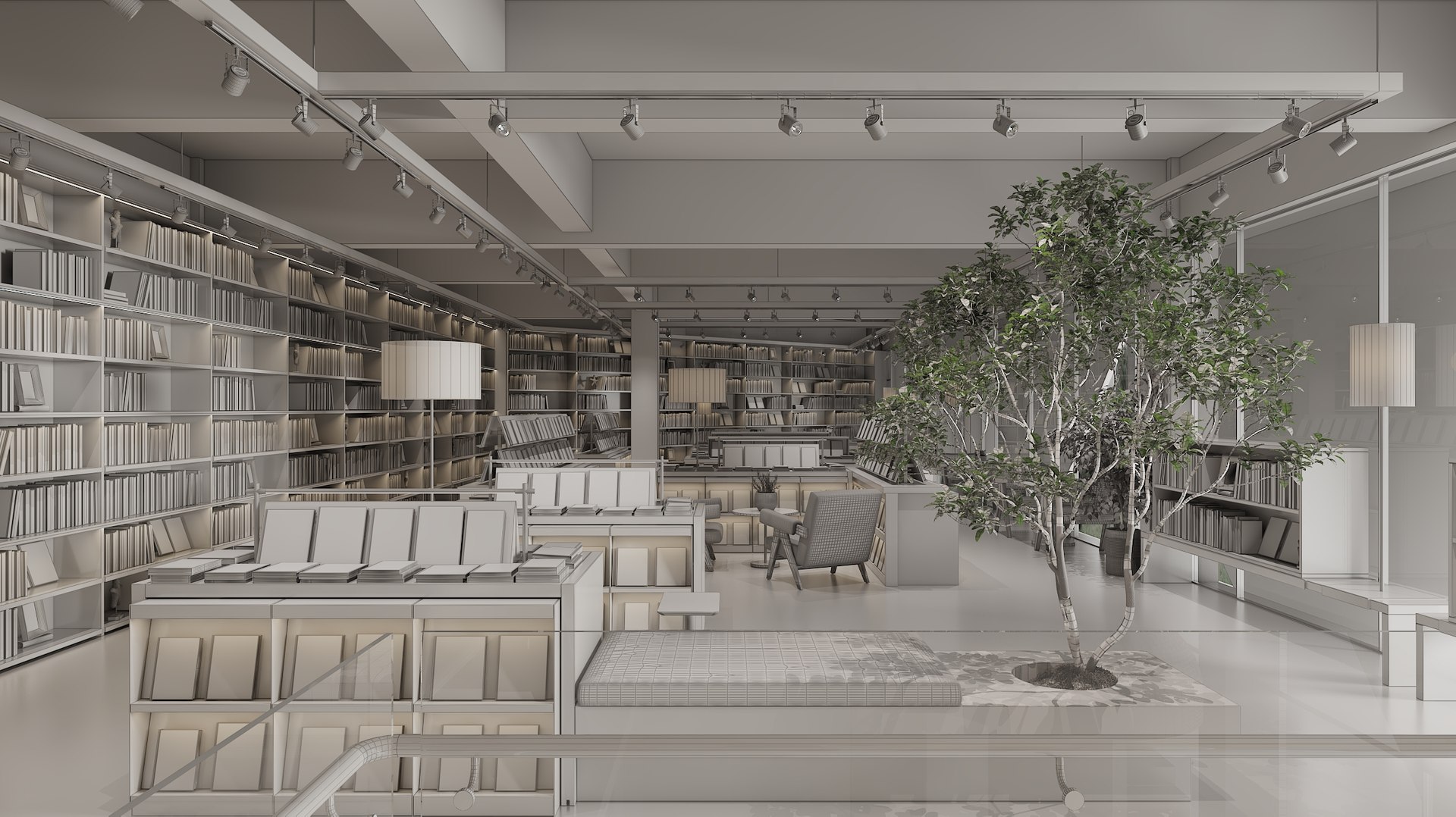 3D Book Store Interior - TurboSquid 2155195