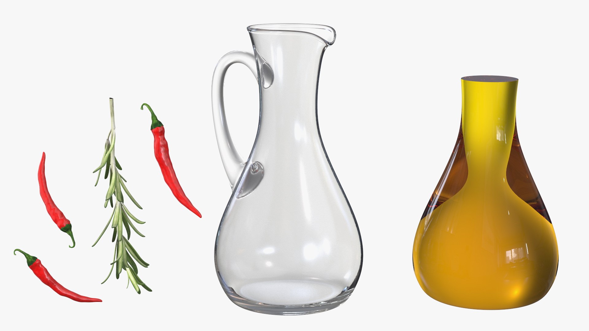 3D Model Chili Pepper Oil With Rosemary - TurboSquid 2405760