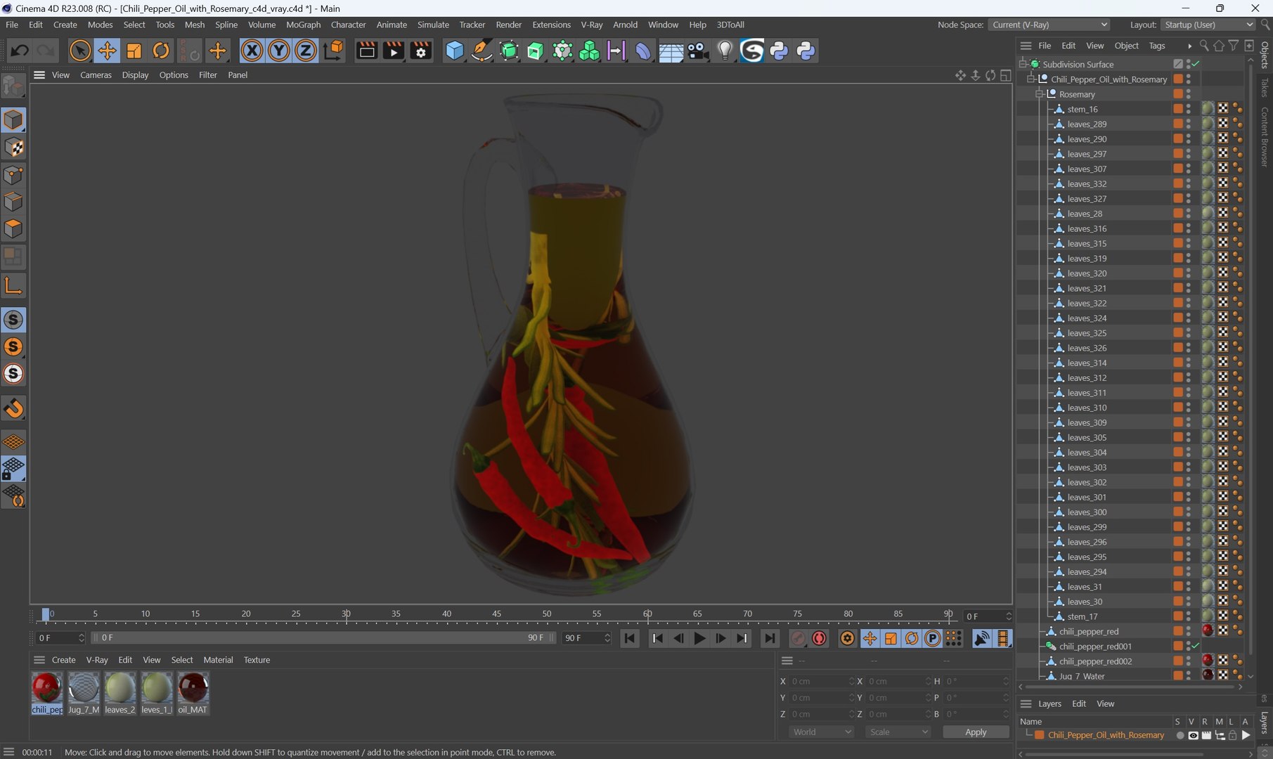 3D Model Chili Pepper Oil With Rosemary - TurboSquid 2405760