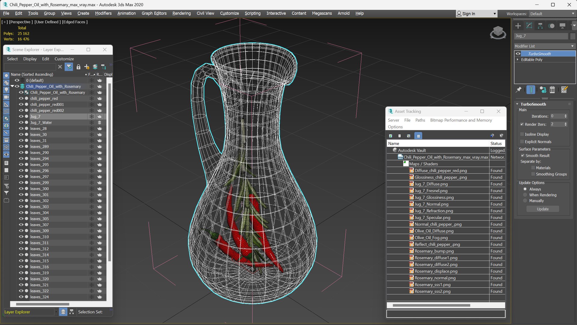 3D Model Chili Pepper Oil With Rosemary - TurboSquid 2405760