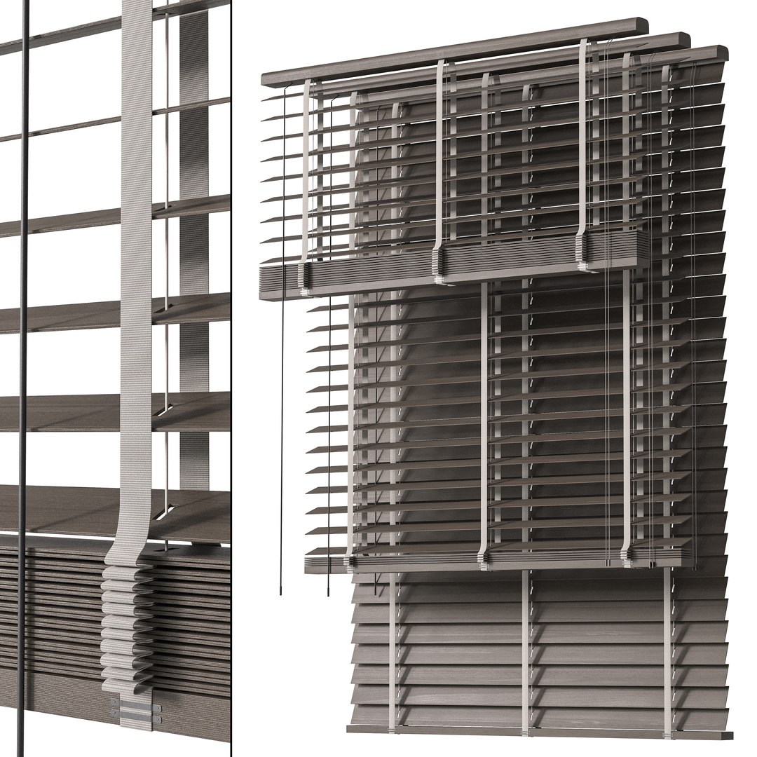 Wooden Blinds Set 32 3D Model - TurboSquid 2296349