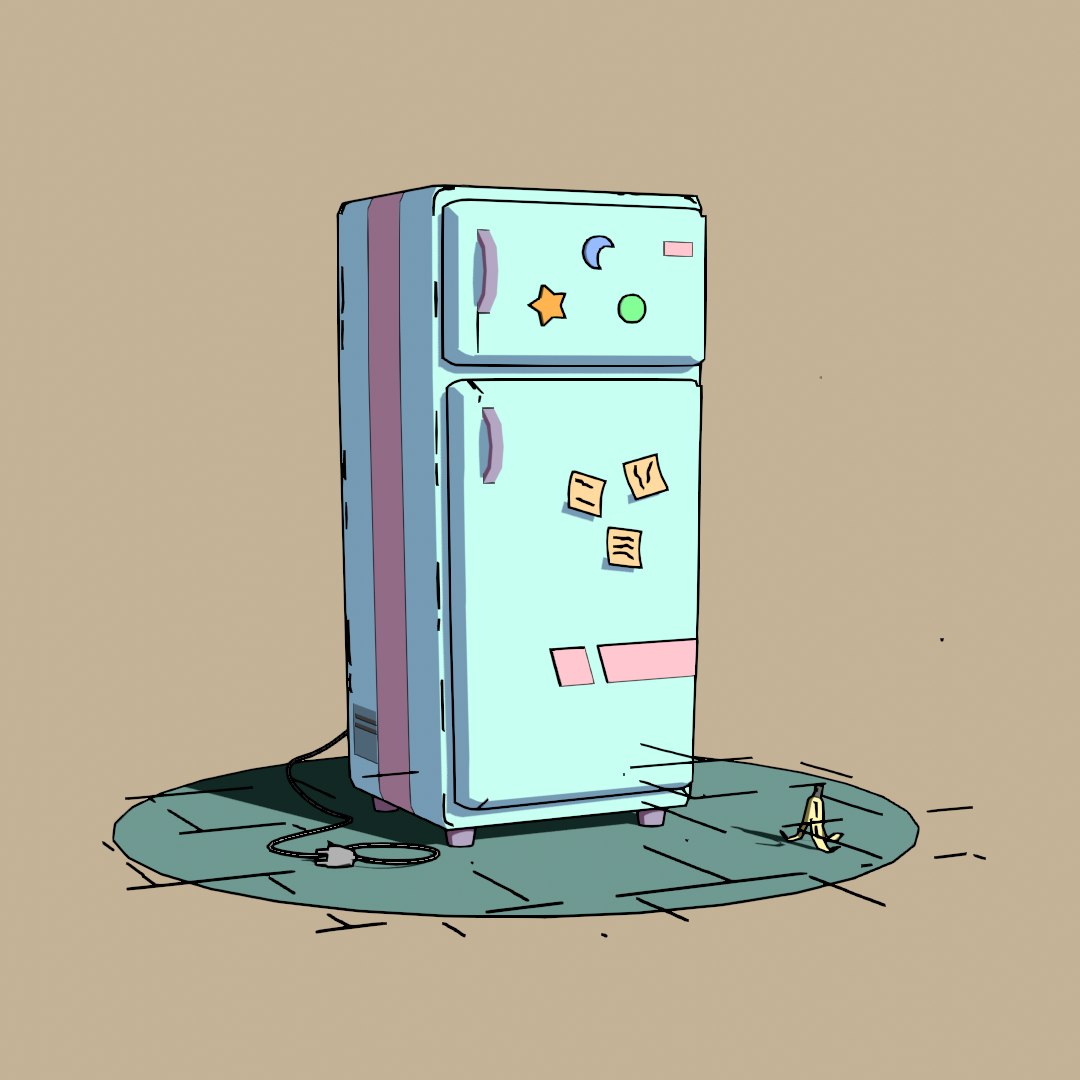 Free 2d Stylized Fridge 3D Model - TurboSquid 2401258