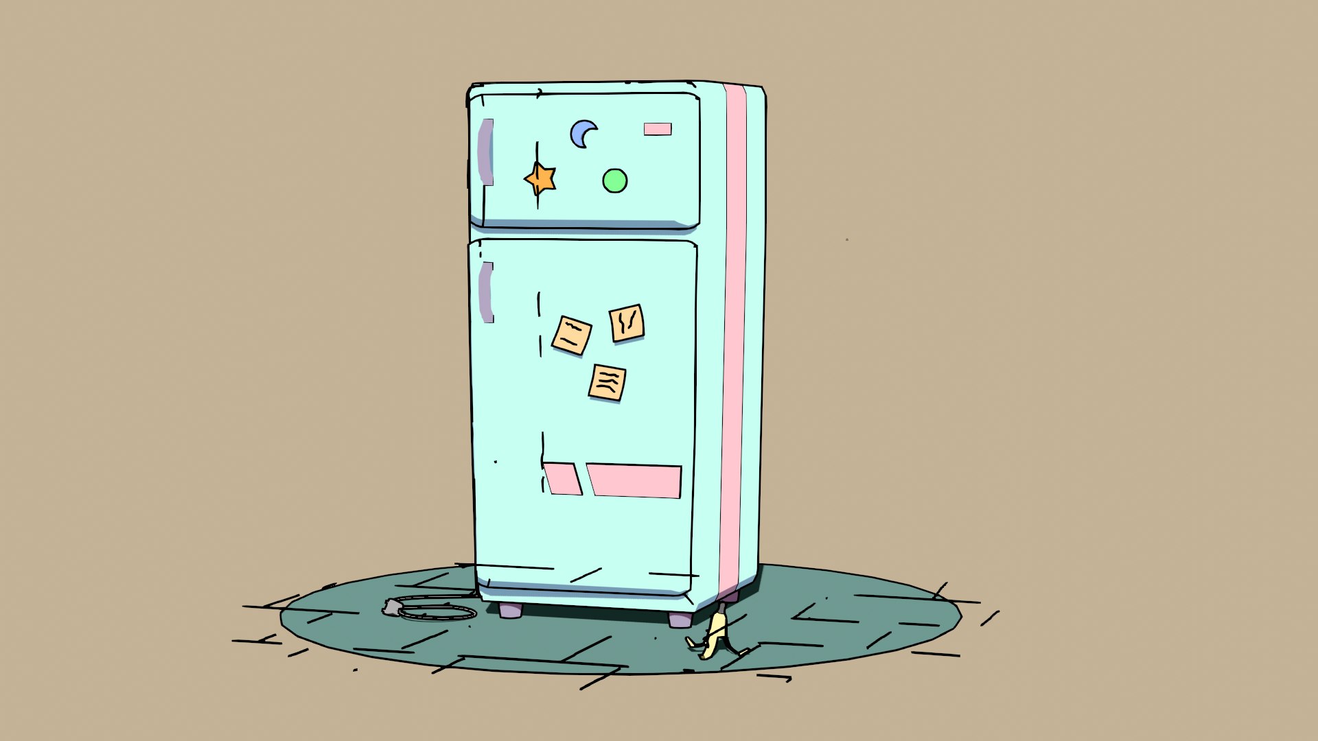Free 2d Stylized Fridge 3D Model - TurboSquid 2401258