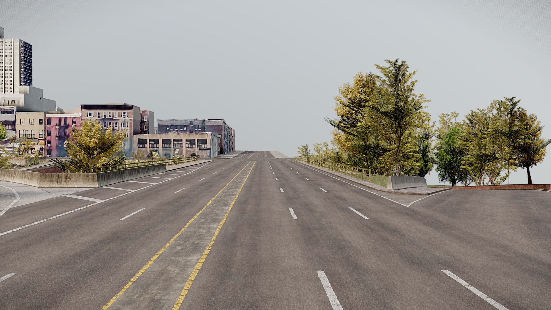 New York Highway With Low Poly City Interstate 3D - TurboSquid 2302897