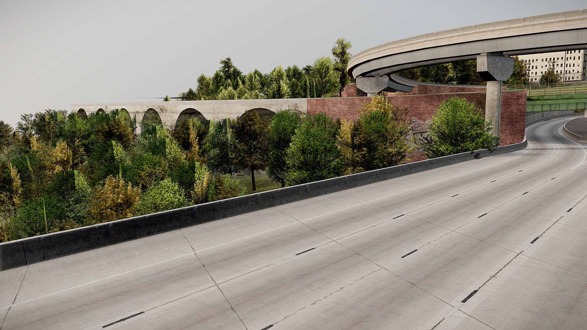 New York Highway With Low Poly City Interstate 3D - TurboSquid 2302897