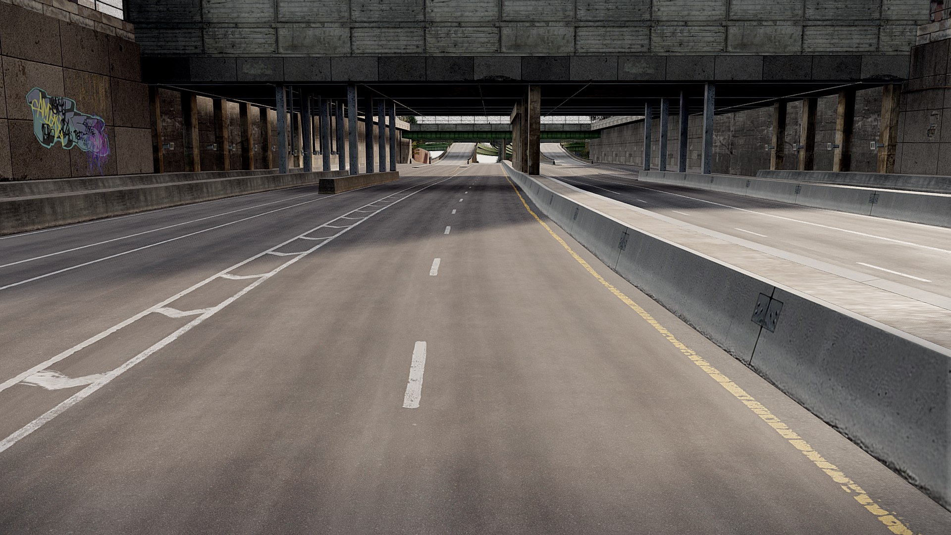 New York Highway With Low Poly City Interstate 3D - TurboSquid 2302897