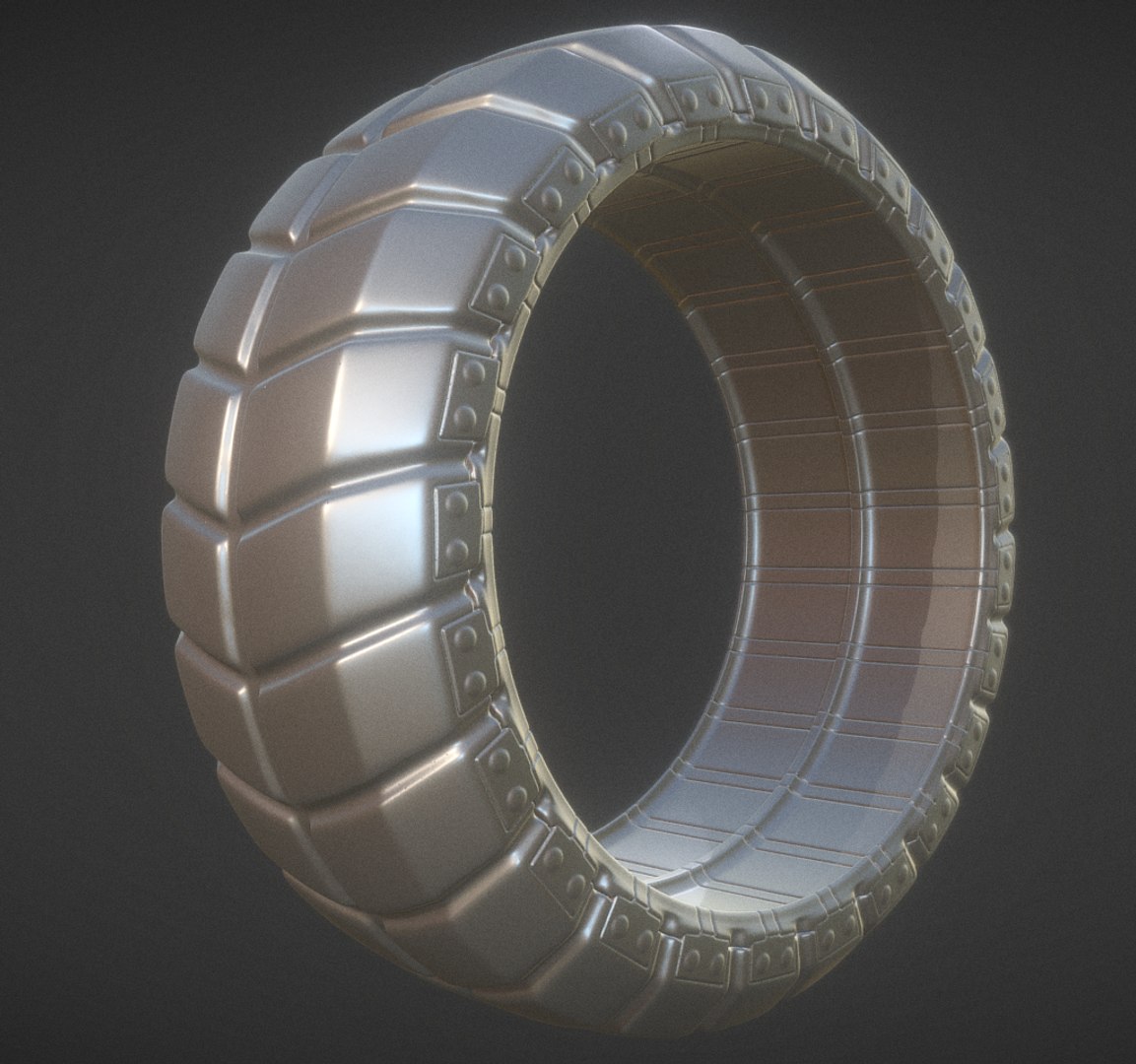 3d model futuristic tire high-poly version