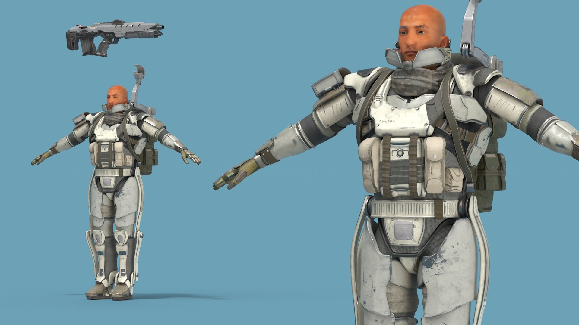 Exoskeleton Soldier With Rifle 3D Model - TurboSquid 2307406