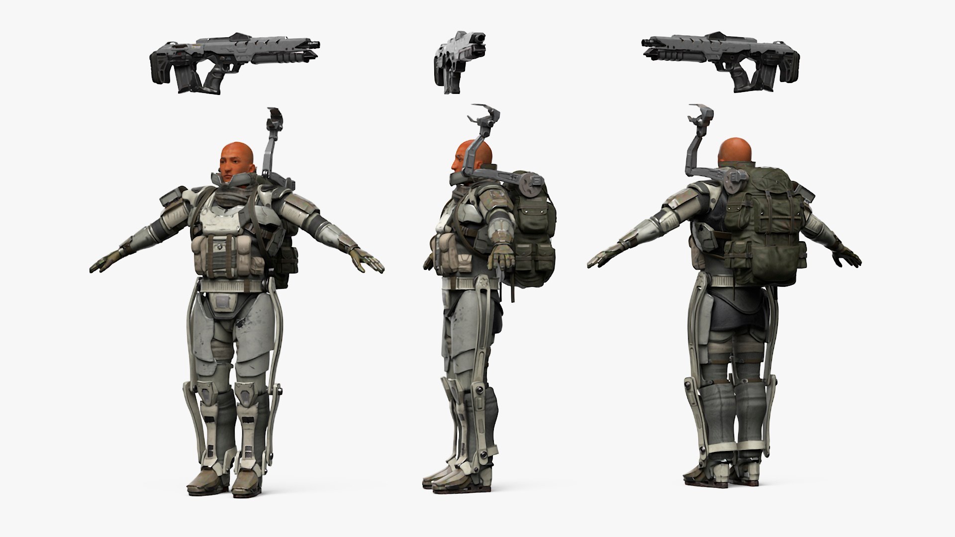 Exoskeleton Soldier With Rifle 3D Model - TurboSquid 2307406