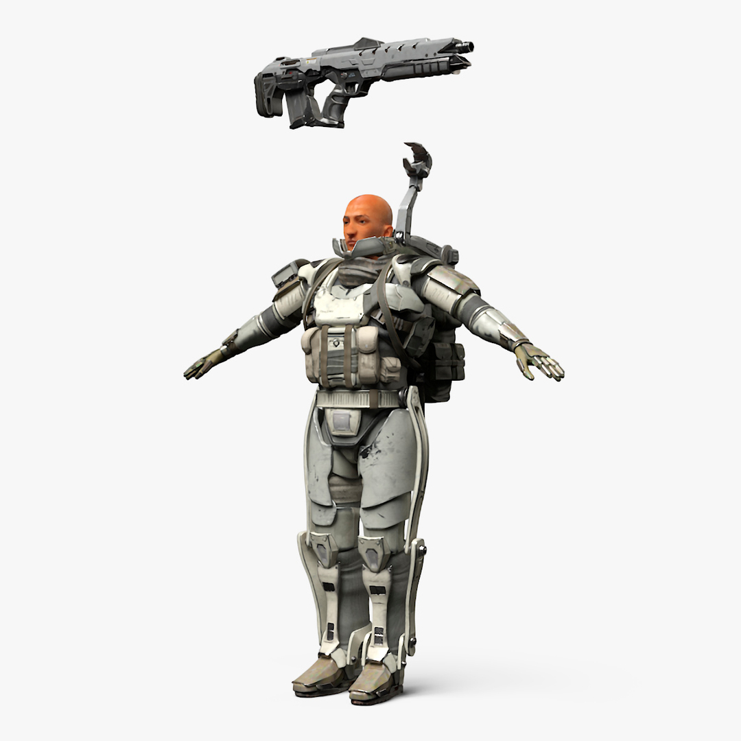 modelo 3d Soldado exoesqueleto con rifle - TurboSquid 2307406