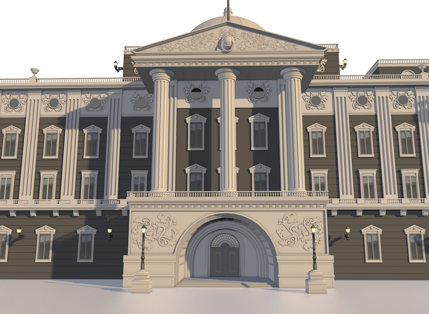 european palace building 3d model