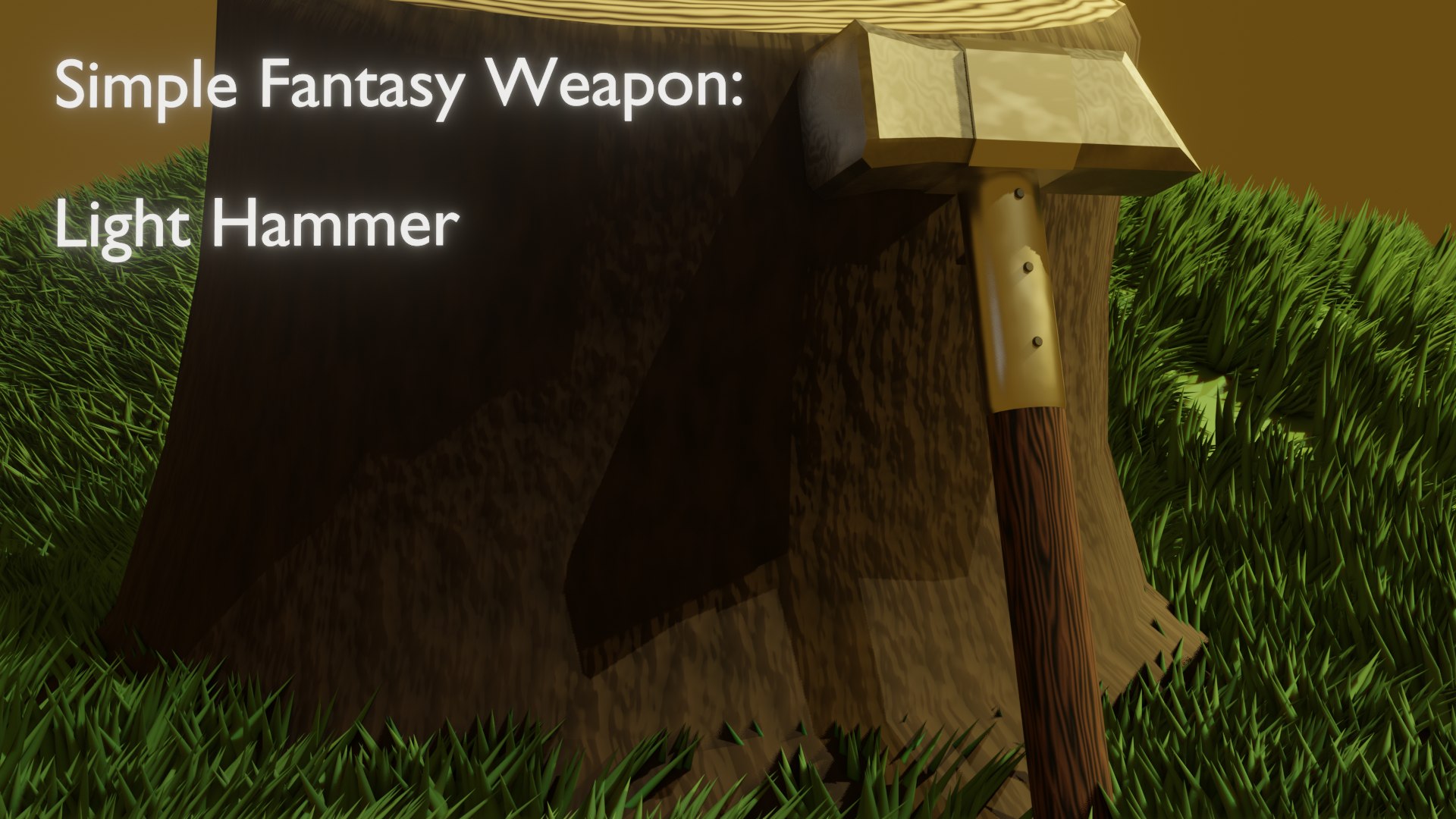 3D model Simple Fantasy Light Hammer - TurboSquid 2136464