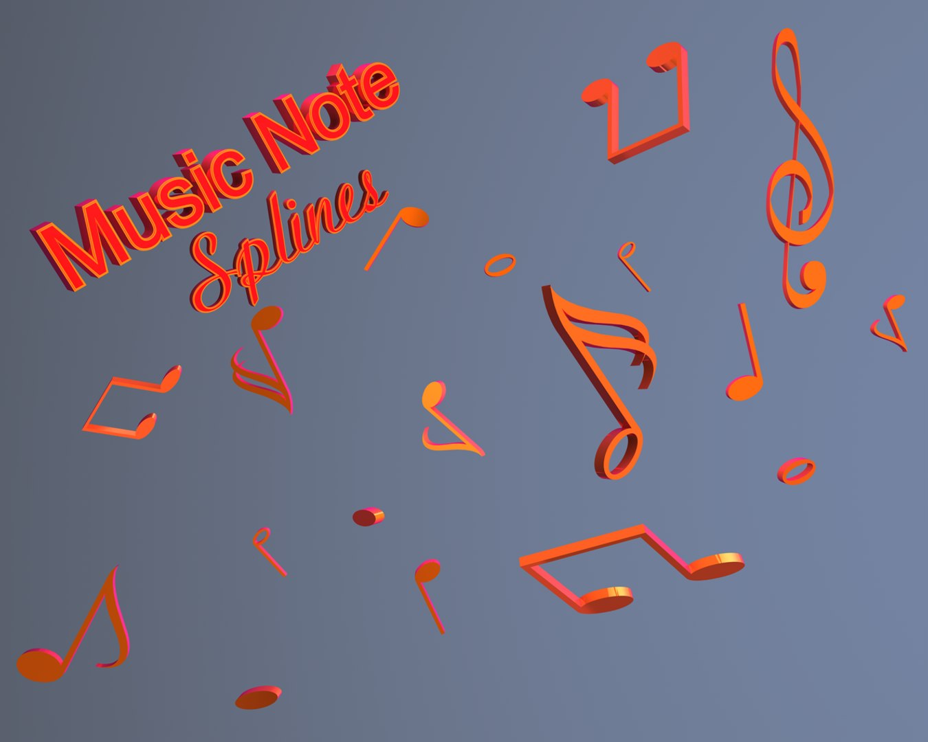 Free C4d Model Music Notes