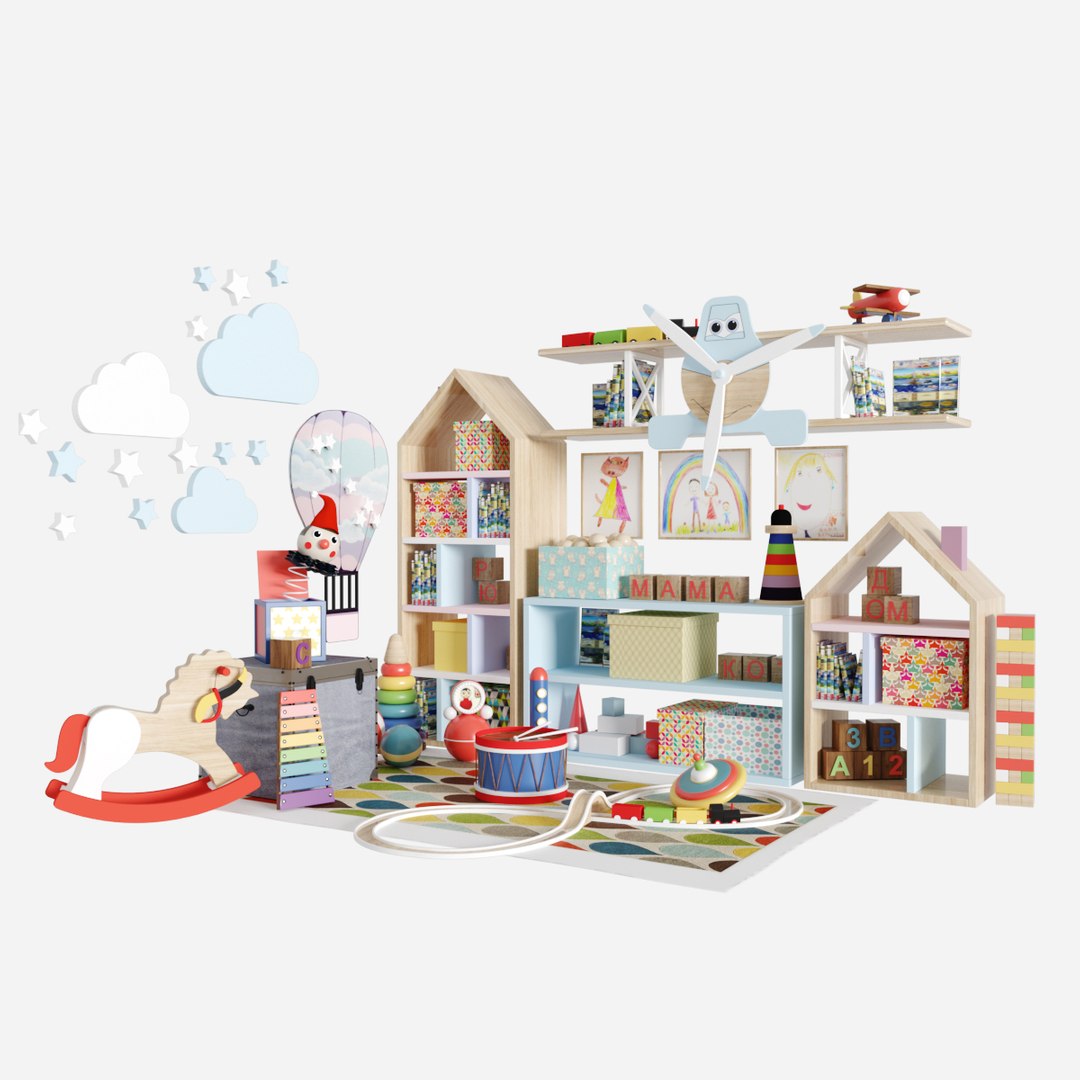 3D Playful Toy Collection And Storage Unit Model - TurboSquid 2196766