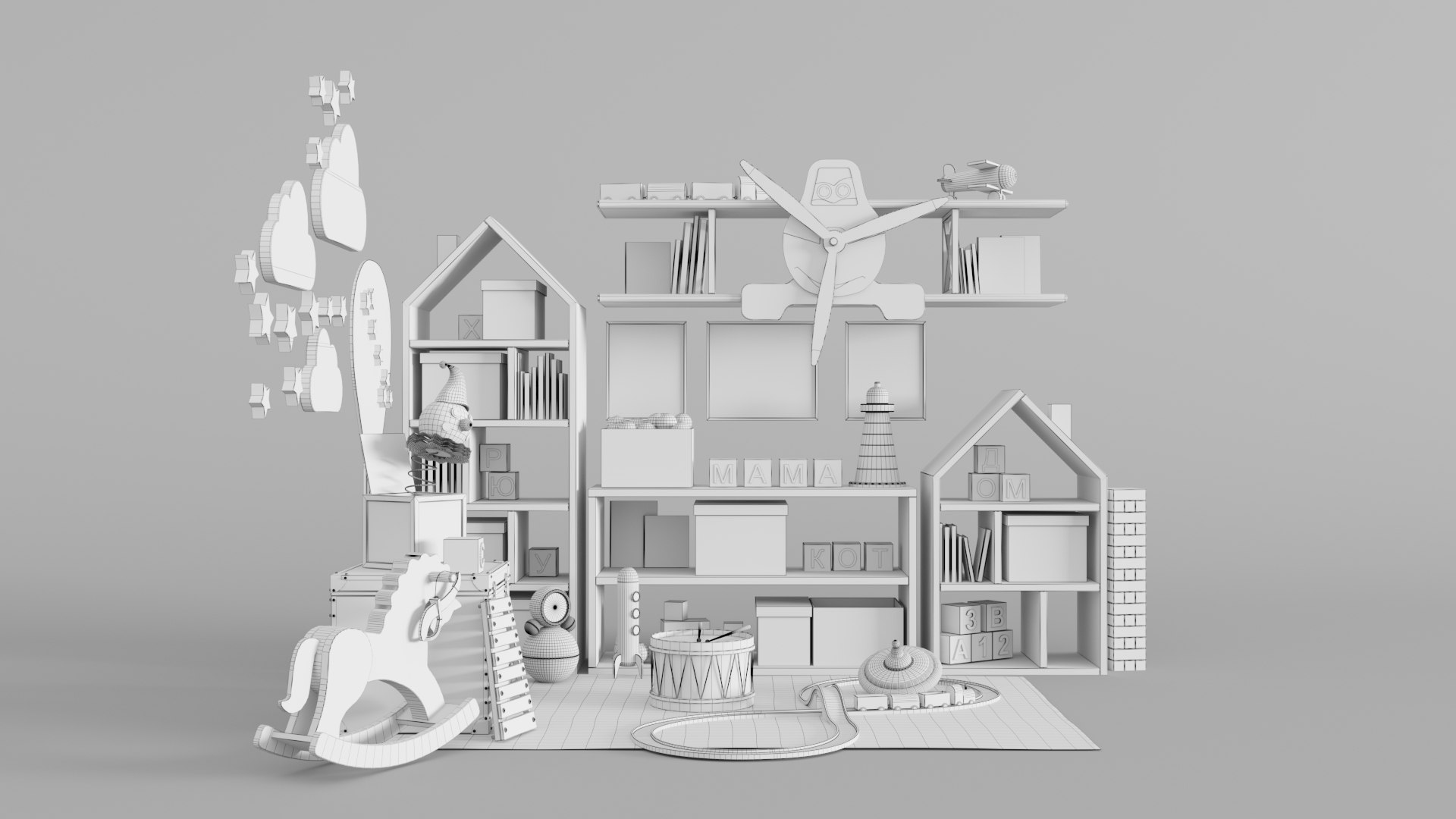 3D Playful Toy Collection And Storage Unit Model - TurboSquid 2196766