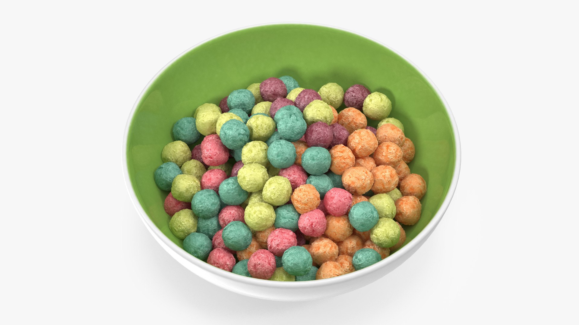 3D model Bowl of Colorful Cereal Balls - TurboSquid 1782454