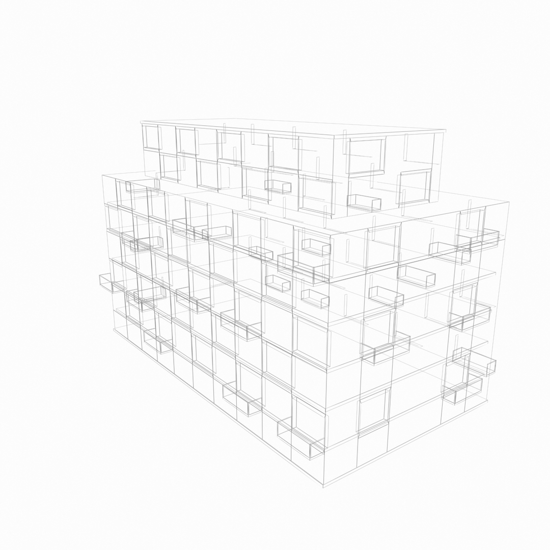 3d Residential Office Building Model