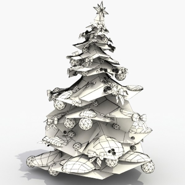 decorated christmas tree 3d model