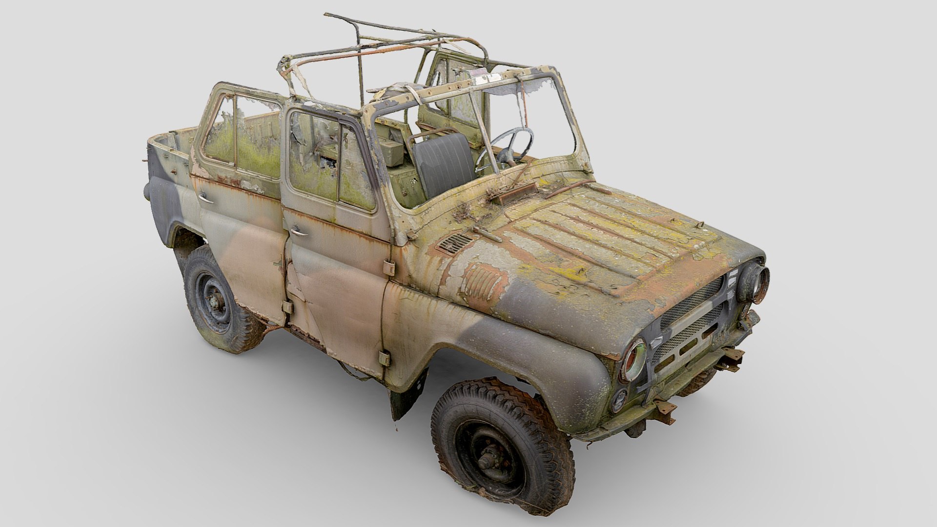 UAZ 469B - Wreck 02 RAW Scan 3D Model - TurboSquid 2356982